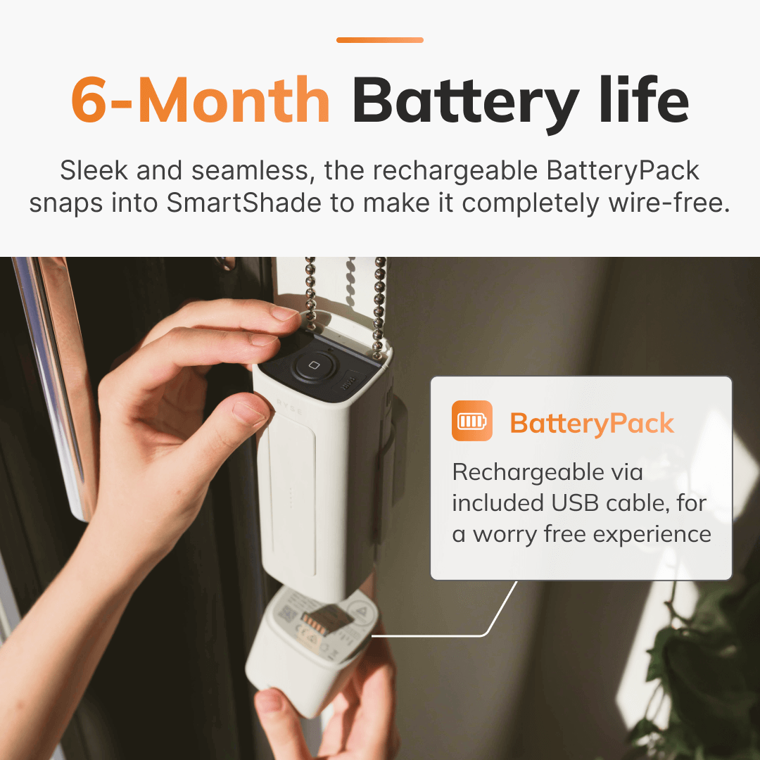 RYSE SmartShade + BatteryPack for Wire Free Experience